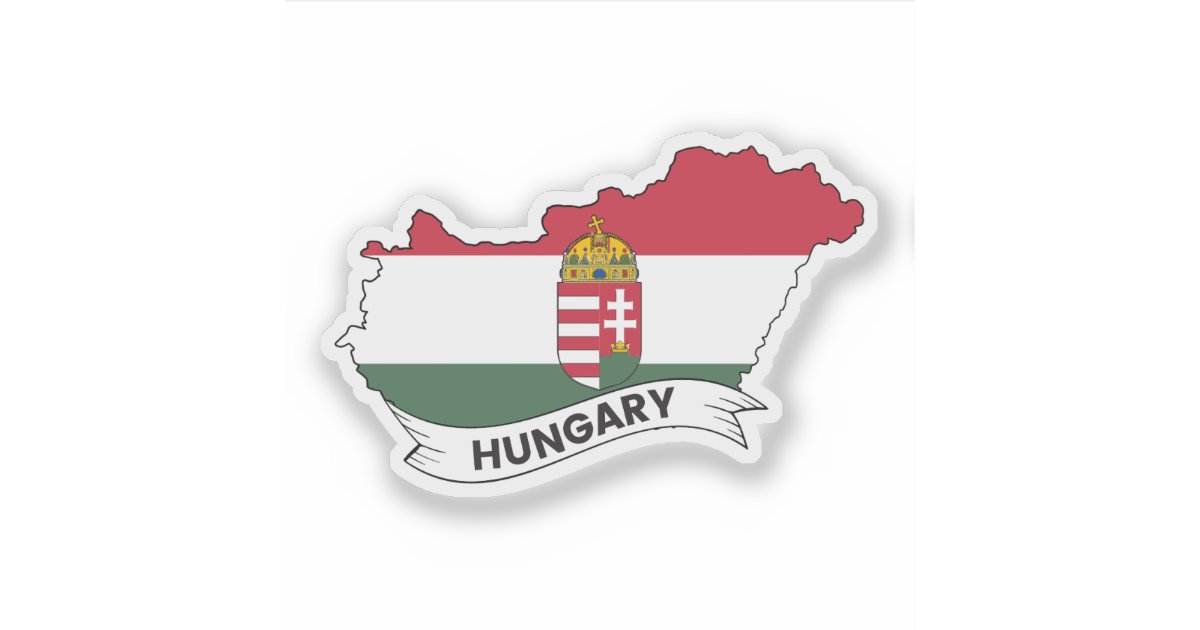 Hungary Flag Map Sticker | Zazzle