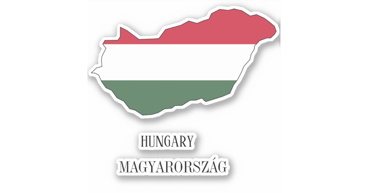 Hungary Flag Map Sticker | Zazzle
