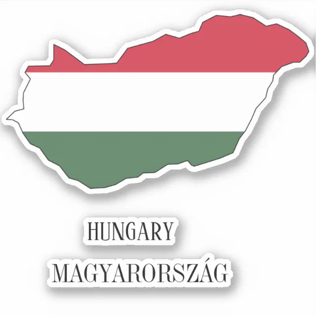 Hungary Flag Map Sticker | Zazzle