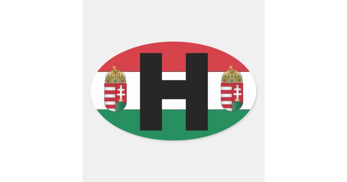 Hungary Flag Oval Oval Sticker | Zazzle