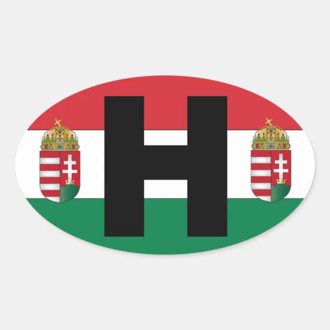 Hungary Flag Oval Oval Sticker | Zazzle