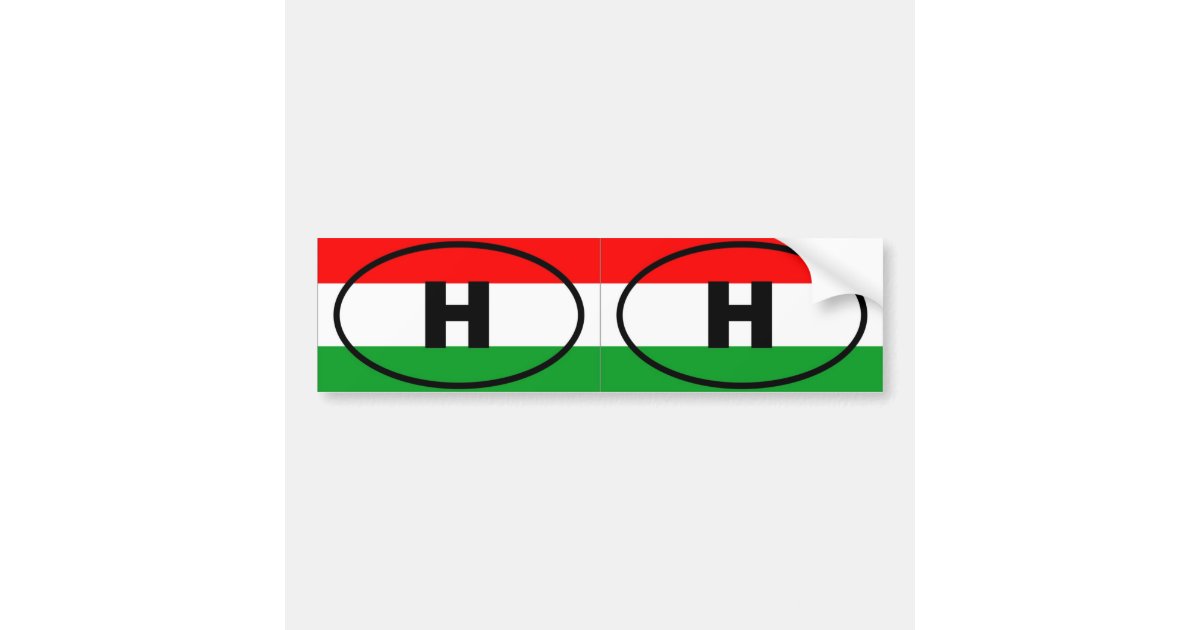 Hungary - H - European oval Bumper Sticker | Zazzle