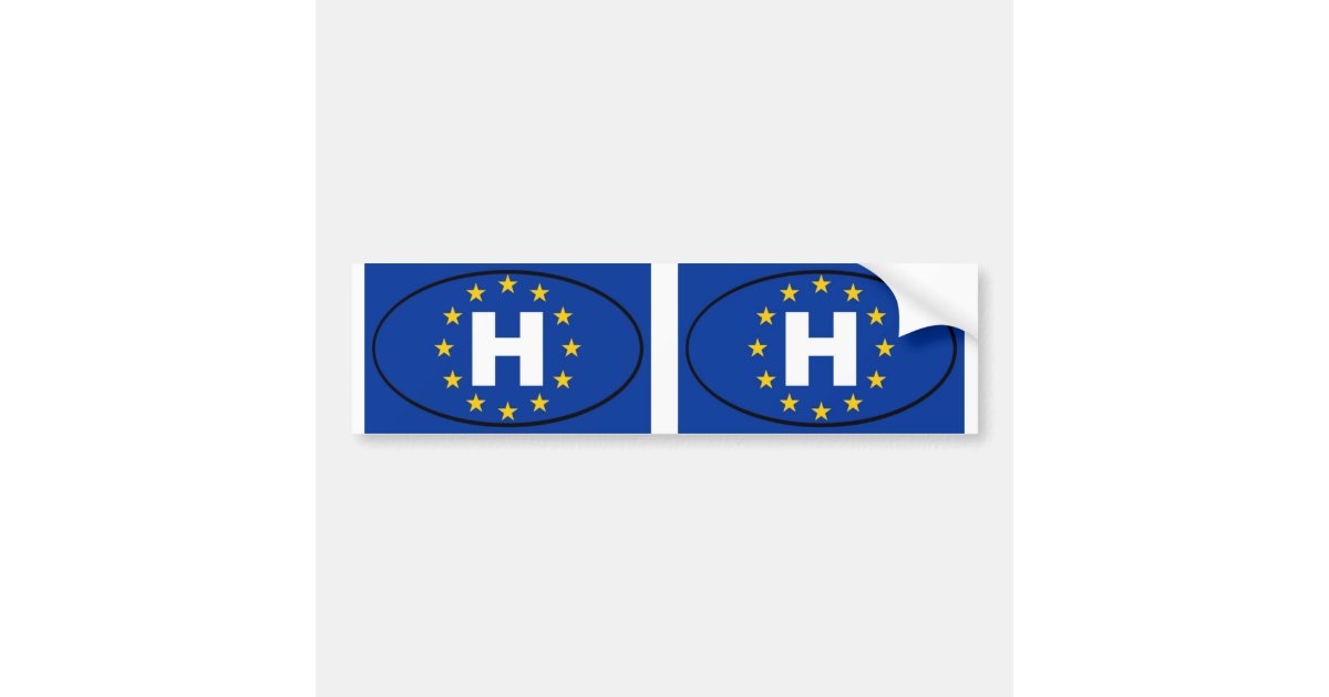 Hungary - H - European Union oval Bumper Sticker | Zazzle