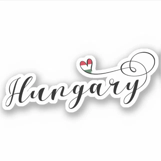Hungary Hungarian Heart Flag Sticker | Zazzle