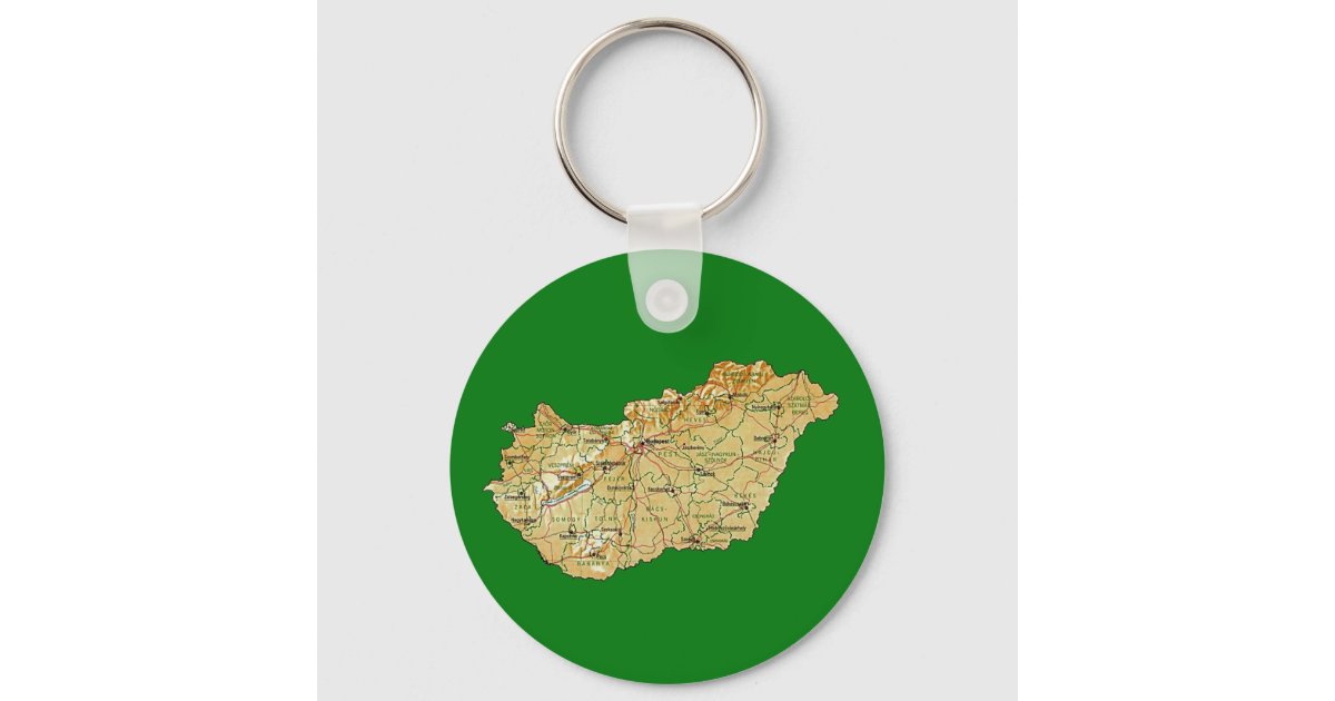 Hungary Map Keychain | Zazzle