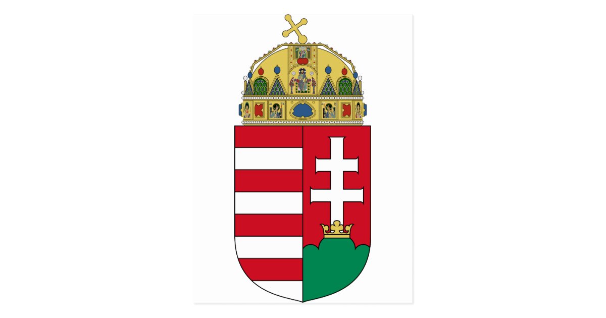 Hungary Official Coat Of Arms Heraldry Symbol Postcard | Zazzle.com
