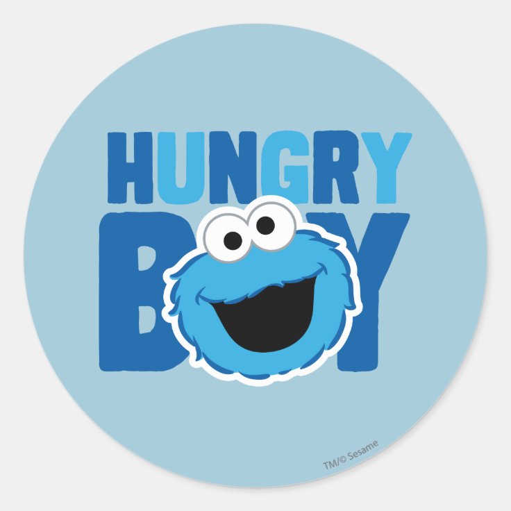 Hungry Cookie Monster Classic Round Sticker | Zazzle
