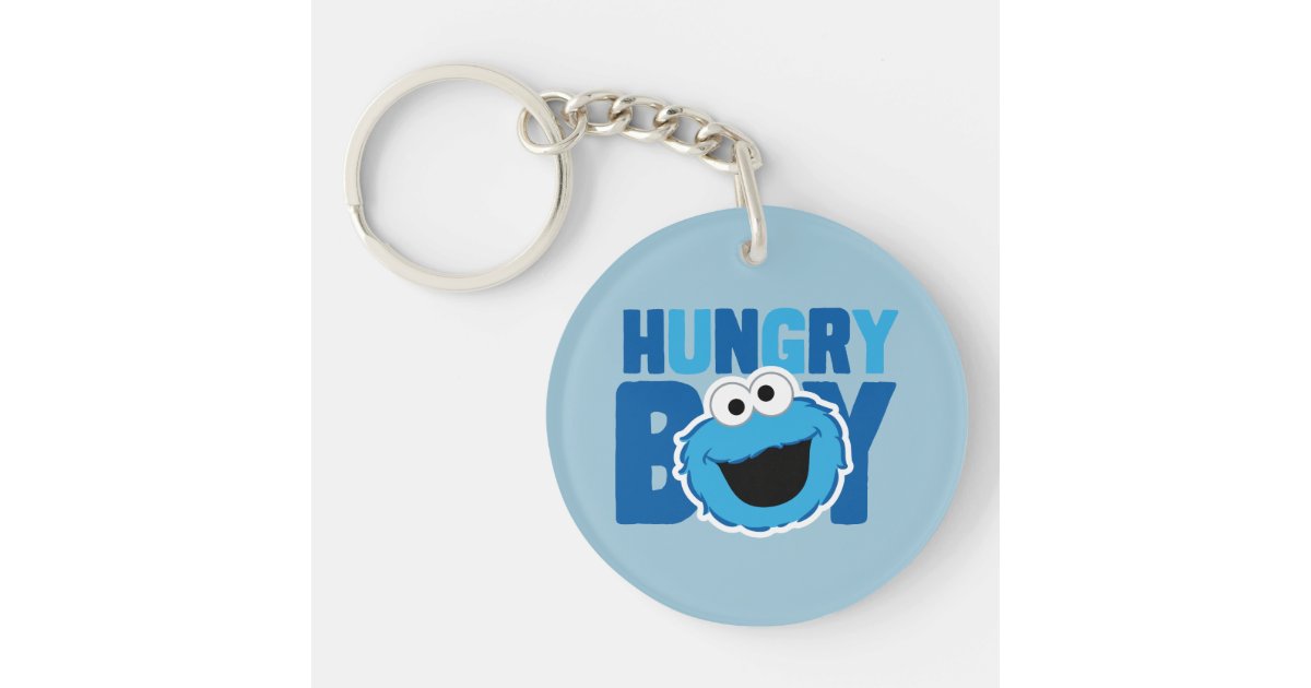 Hungry Cookie Monster Keychain | Zazzle
