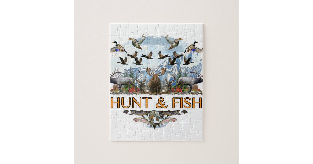 Hunt and fish jigsaw puzzle | Zazzle