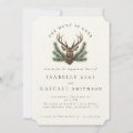 Hunt Is Over Elegant Antlers Deer Stag Engagement Invitation | Zazzle