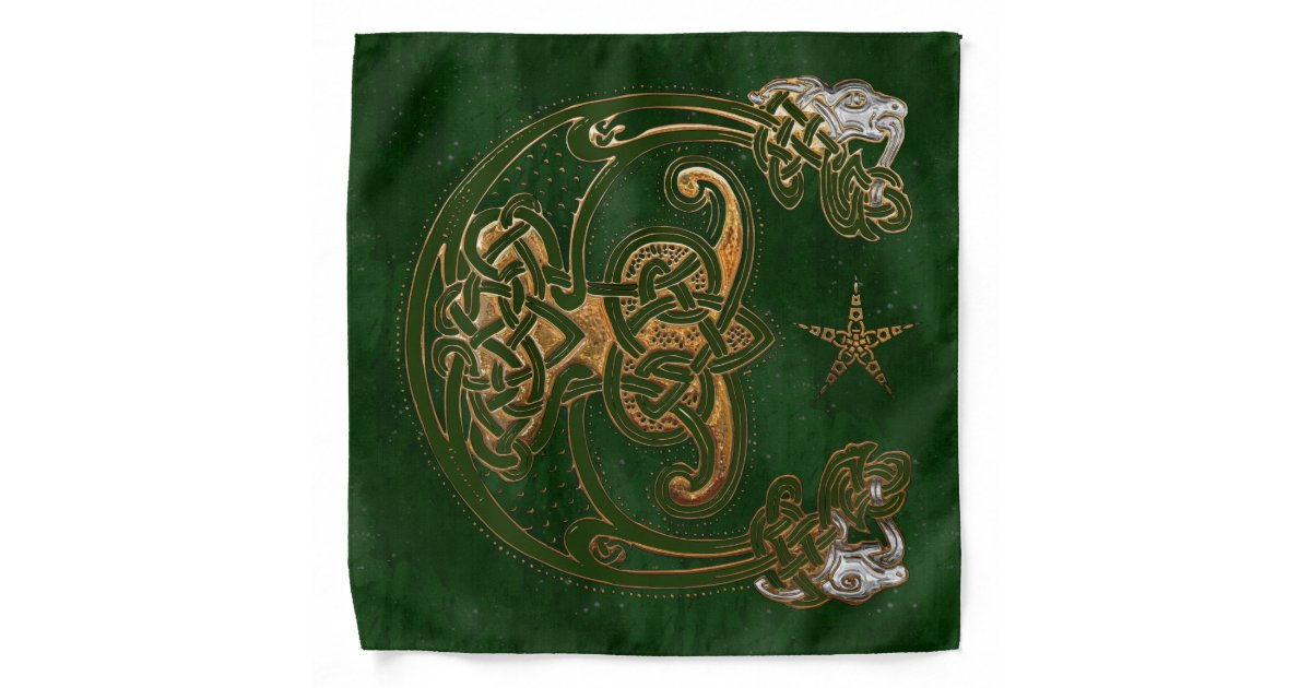 Hunter and Gold Celtic Bandana | Zazzle