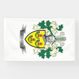 Hunter Family Crest Coat of Arms Banner | Zazzle