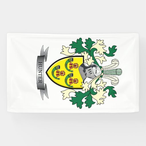 Hunter Family Crest Coat of Arms Banner | Zazzle
