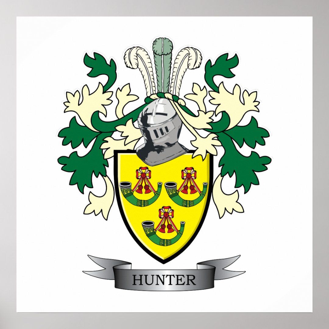 Hunter Family Crest Coat of Arms Poster | Zazzle