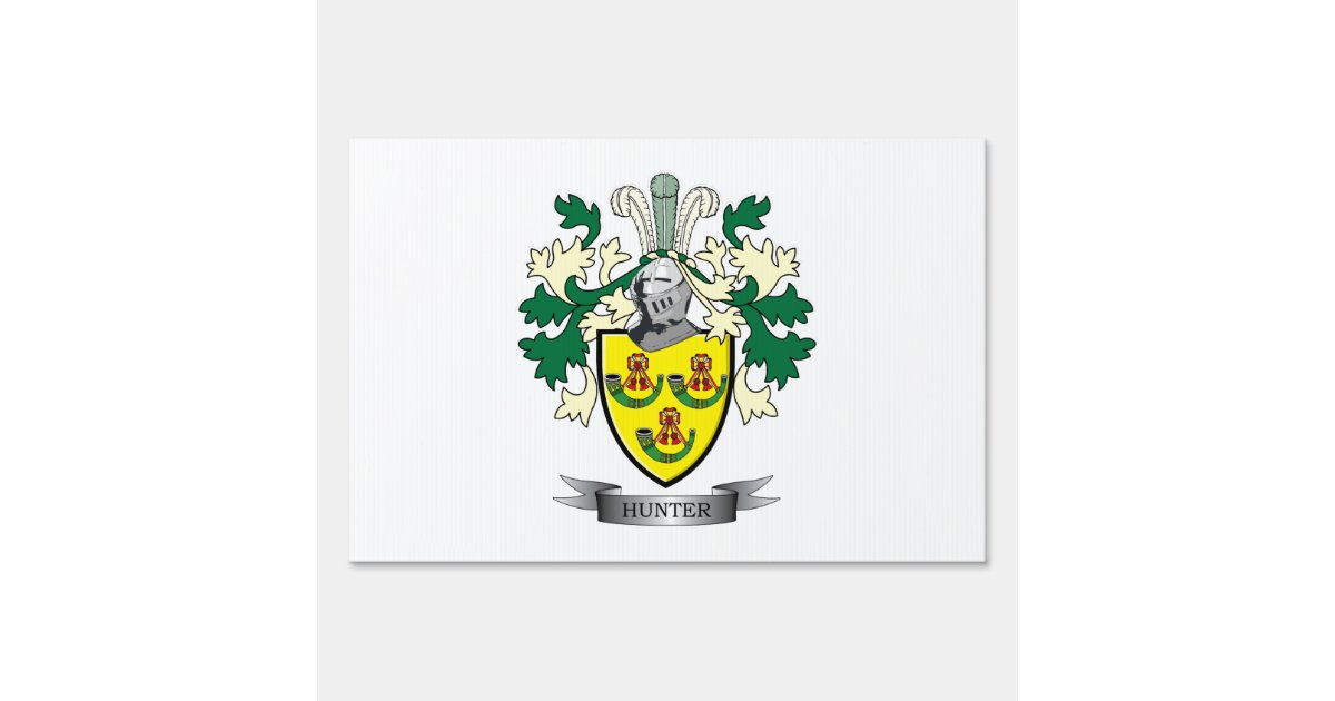 Hunter Family Crest Coat of Arms Sign | Zazzle
