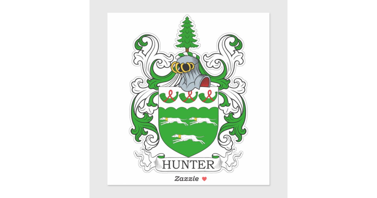 Hunter Family Crest Sticker | Zazzle