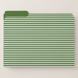 Hunter Green and White Striped File Folder | Zazzle