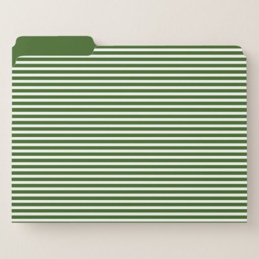 Hunter Green and White Striped File Folder | Zazzle