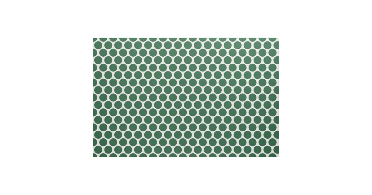 Hunter Green Mod Dots Fabric | Zazzle