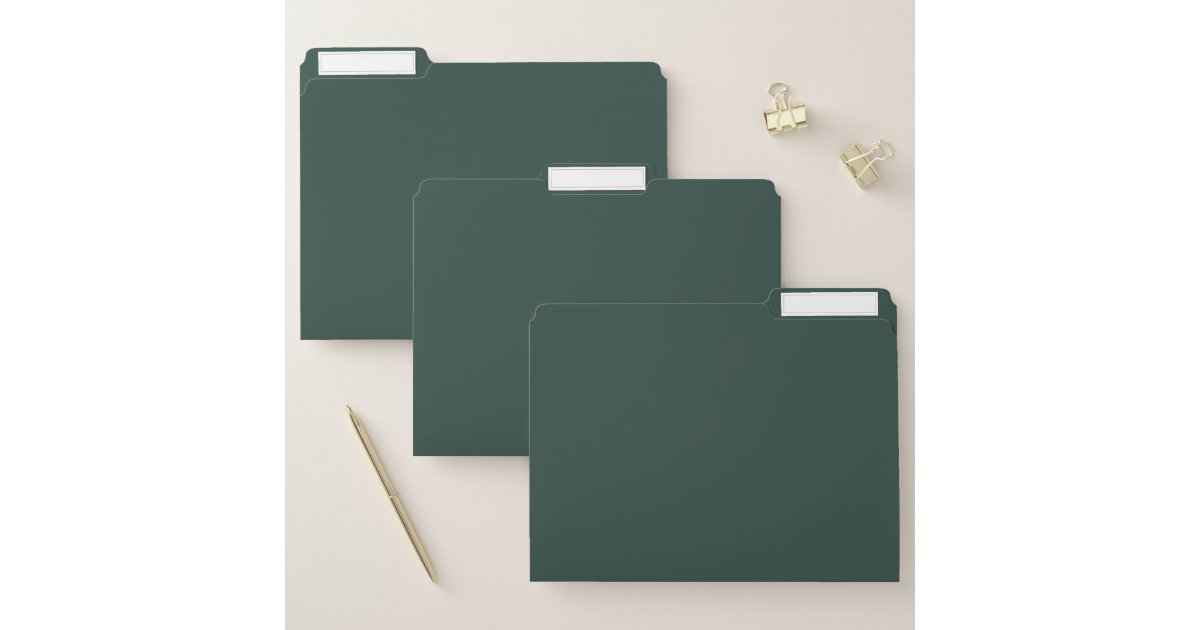 Hunter Green Solid Color File Folder | Zazzle