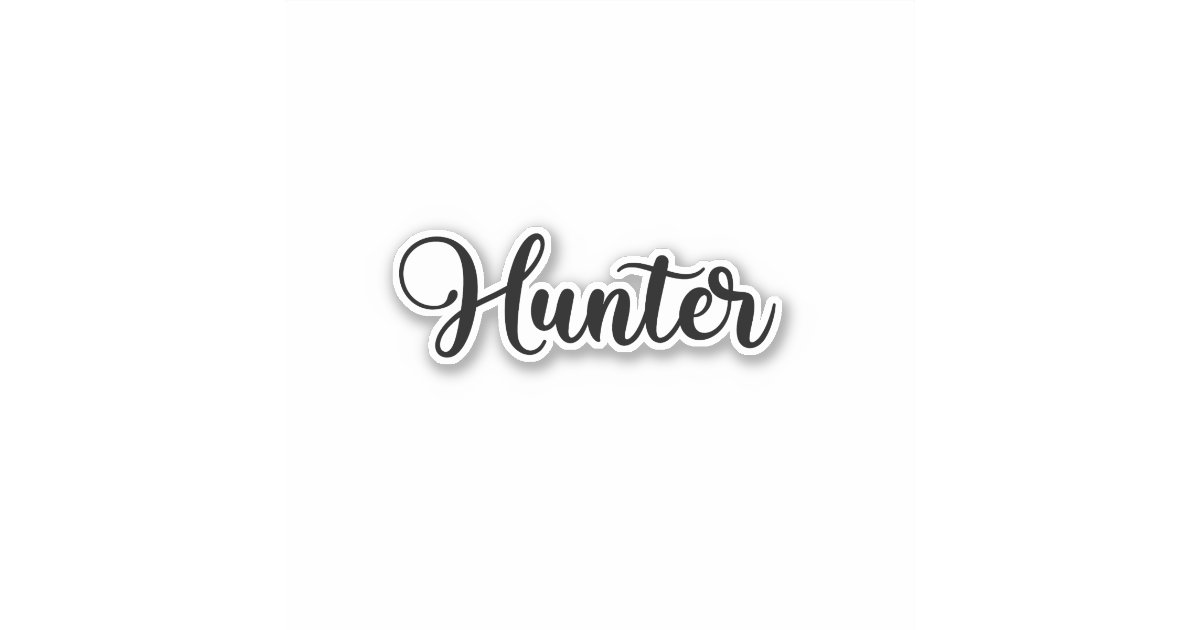 Hunter Name - Handwritten Calligraphy Sticker | Zazzle