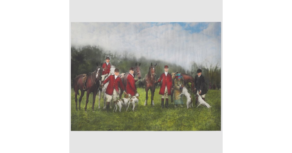 Hunter - The fox hunt - Tally-ho 1924 Tissue Paper | Zazzle