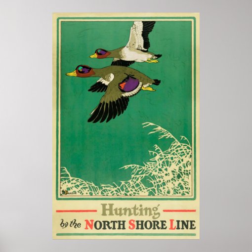 Hunting and Fishing Vintage Poster | Zazzle