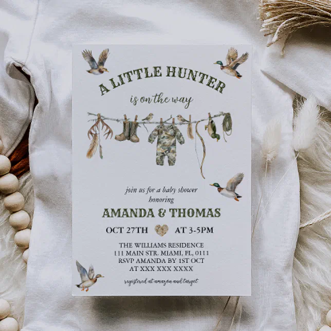 Hunting Boy Baby Shower Invitation | Zazzle