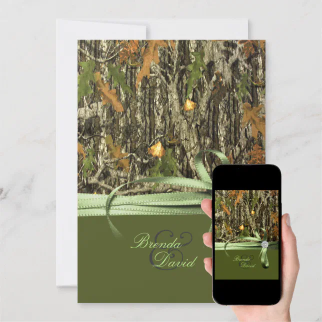 Hunting Camo Wedding Invitation | Zazzle