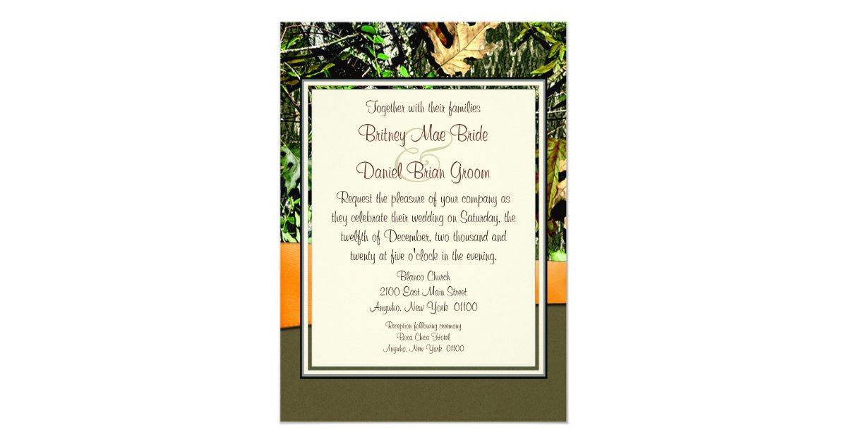 Hunting Themed Wedding Invitations
