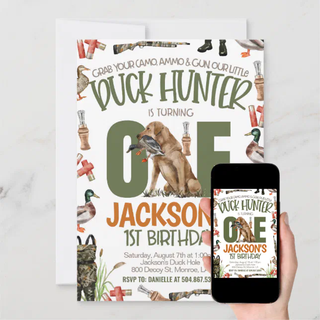 Hunting First Birthday Invitation | Zazzle