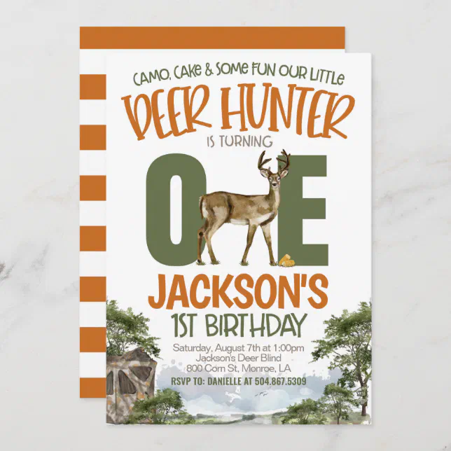 Hunting First Birthday Invitation | Zazzle