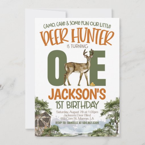 Hunting First Birthday Invitation | Zazzle