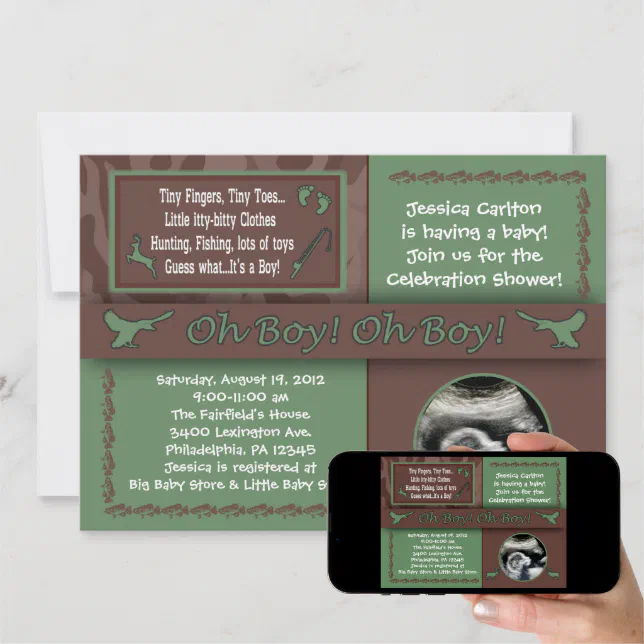 Hunting & Fishing Baby Shower Invitations | Zazzle