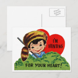 Hunting for Your Heart Valentine Holiday Postcard | Zazzle
