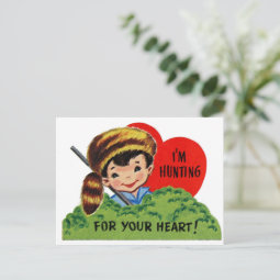 Hunting for Your Heart Valentine Holiday Postcard | Zazzle