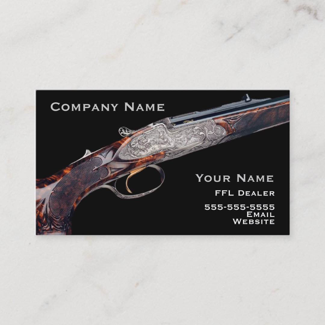 Hunting rifle business card 2 | Zazzle