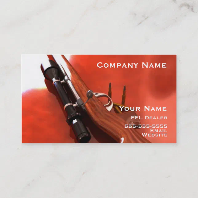 Hunting rifle business card 3 | Zazzle