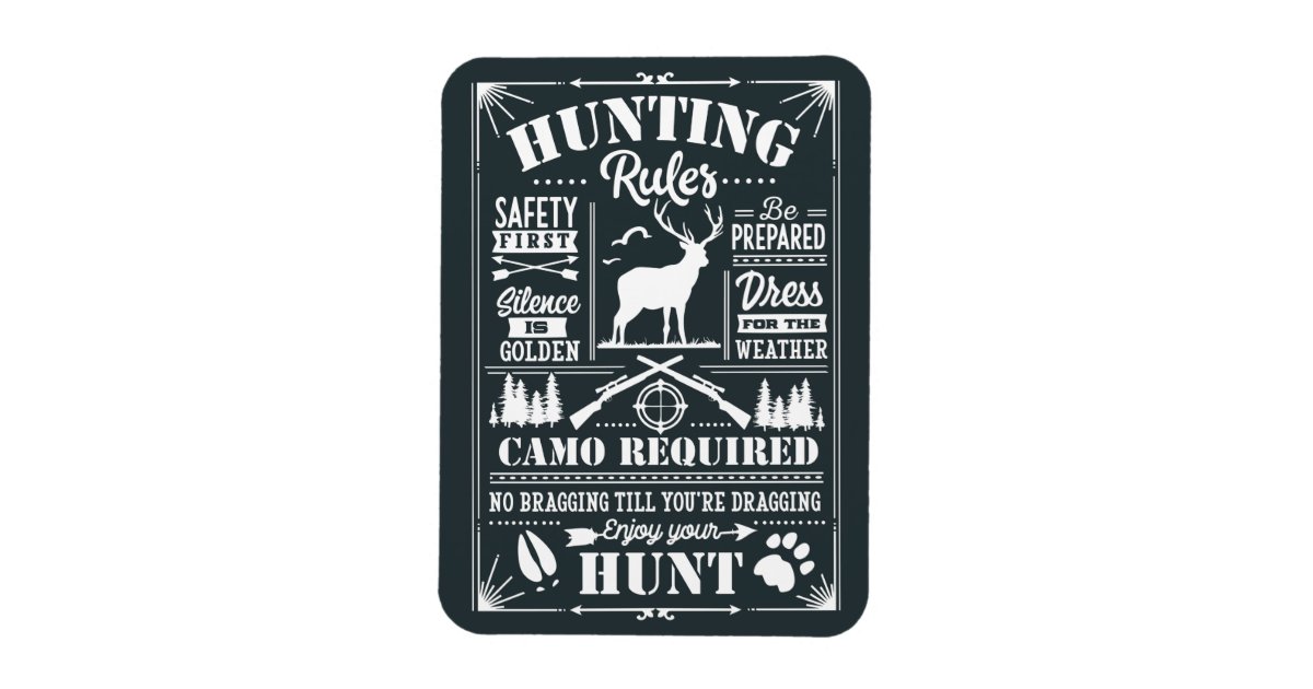 Hunting Rules List Custom Background Magnet | Zazzle