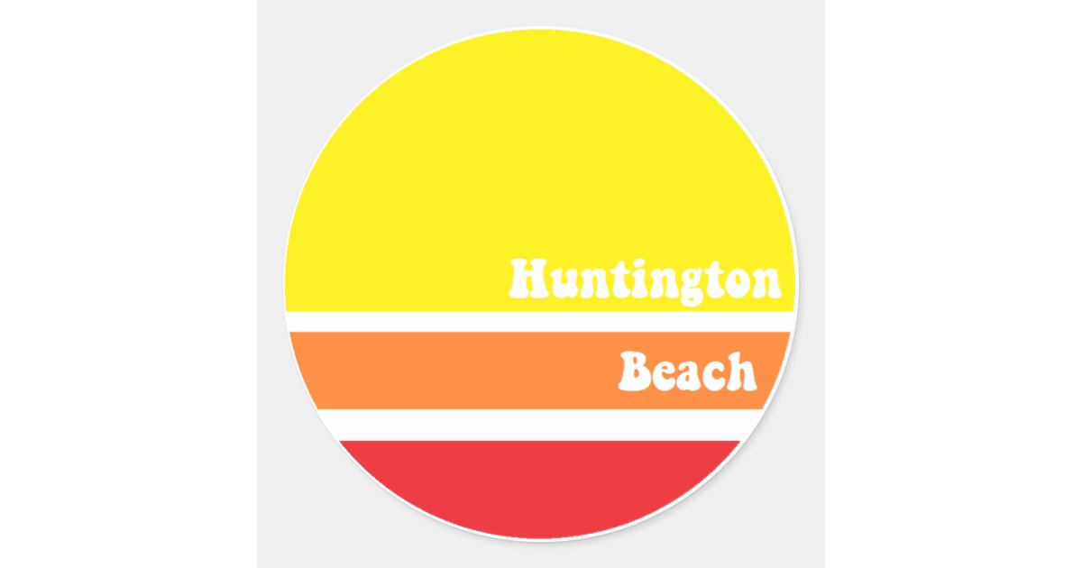 Huntington Beach retro sticker | Zazzle