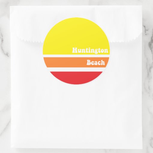 Huntington Beach retro sticker | Zazzle