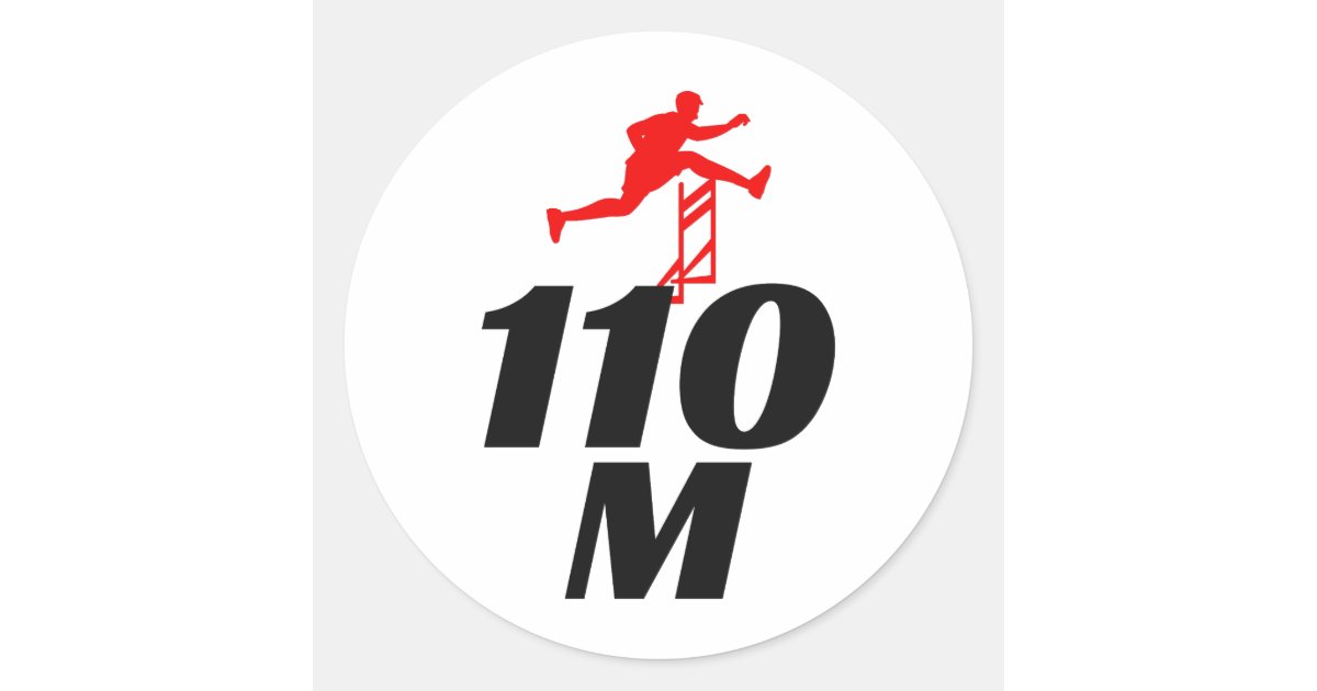 Hurdles Hurdling Hurdler Running Runner Athletes Classic Round Sticker ...