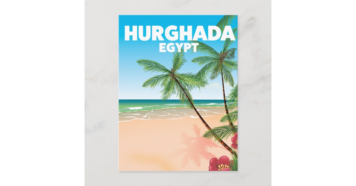 Hurghada Egypt travel poster Postcard | Zazzle