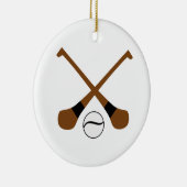 Hurling bats and ball ceramic ornament | Zazzle