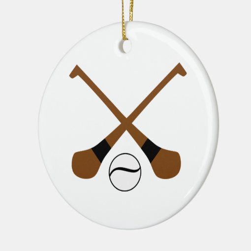 Hurling bats and ball ceramic ornament | Zazzle