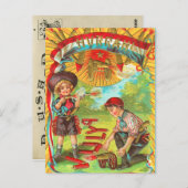 Hurrah 4th of July Fireworks Postcard | Zazzle