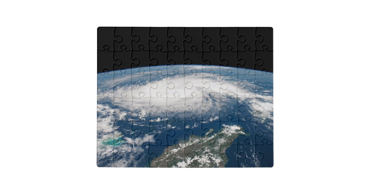 Hurricane Dorian Over The Atlantic Ocean. Jigsaw Puzzle | Zazzle