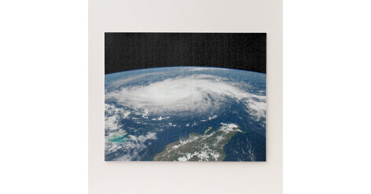 Hurricane Dorian Over The Atlantic Ocean. Jigsaw Puzzle | Zazzle
