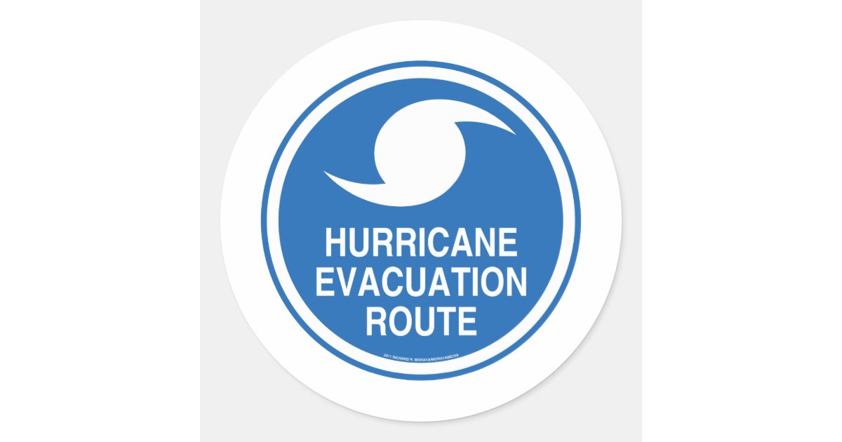 Hurricane Evacuation Classic Round Sticker | Zazzle
