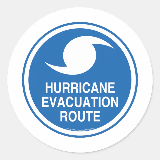 Hurricane Evacuation Classic Round Sticker | Zazzle
